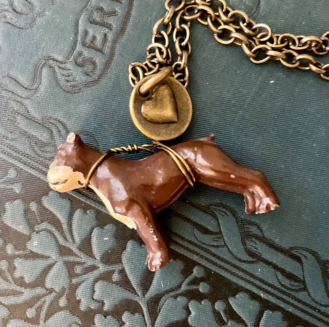 Boxer - VINTAGE Miniature Metal Dog Figurine Boxer Breed Pendant ...