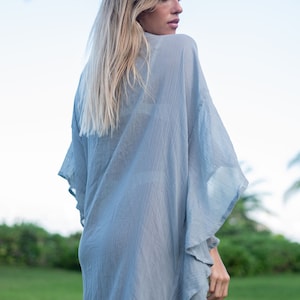 Sheer Beach Cover up in Grey and Black - Handmade Resort Wear for ...
