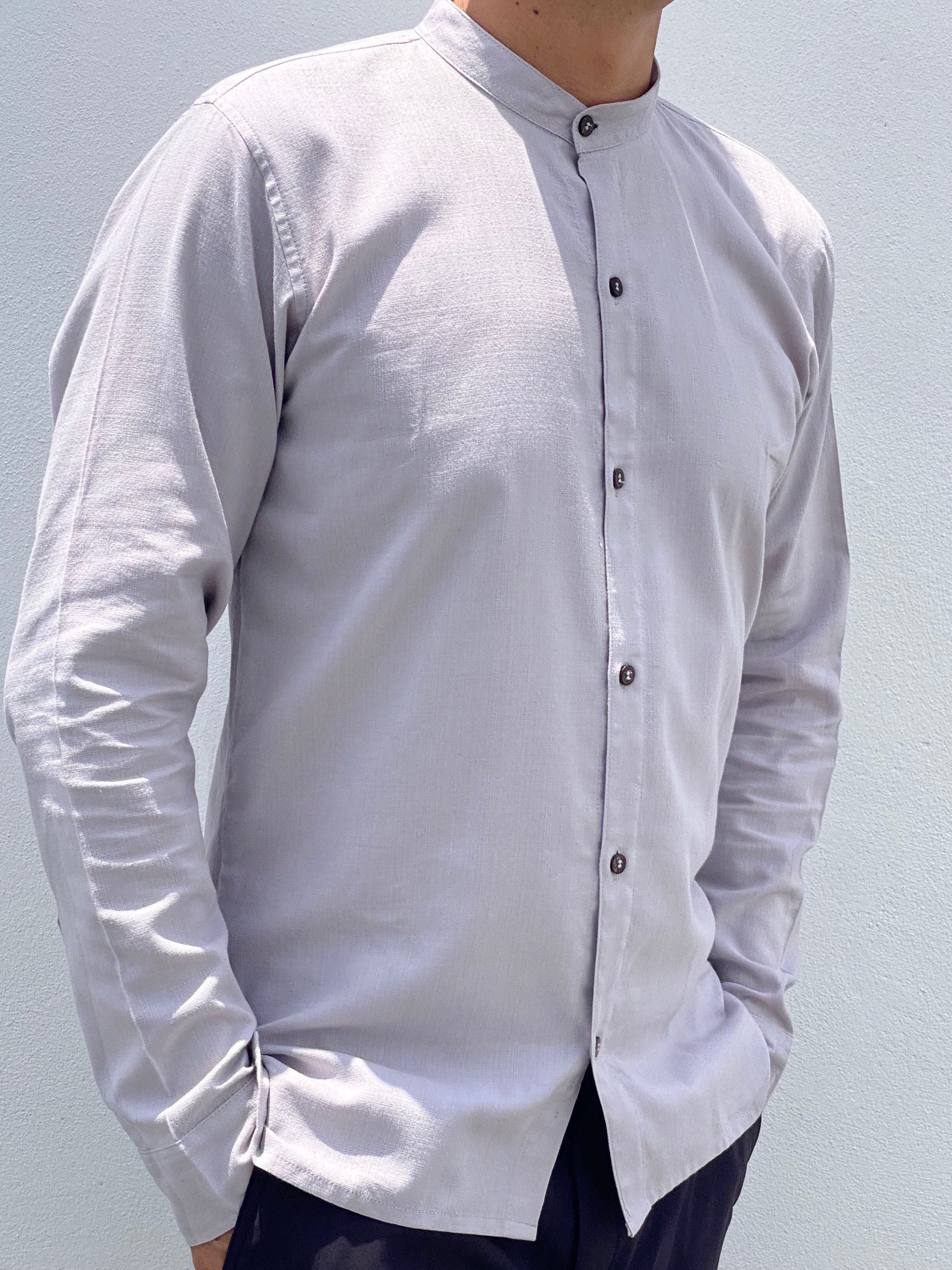Men Mandarin Collar Shirt / Mandarin Collar Blouse / Mandarin Collar ...