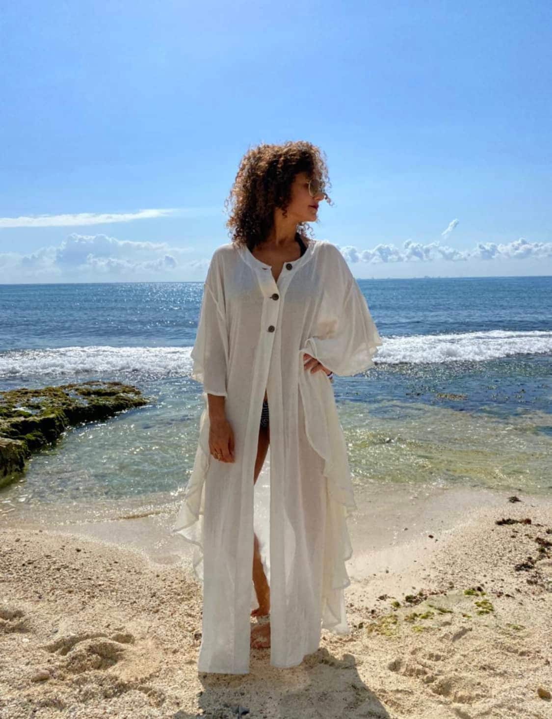 TRANSPARENT COVER UP / Pool Cover up Made of Gauze / Resort Wear for ...