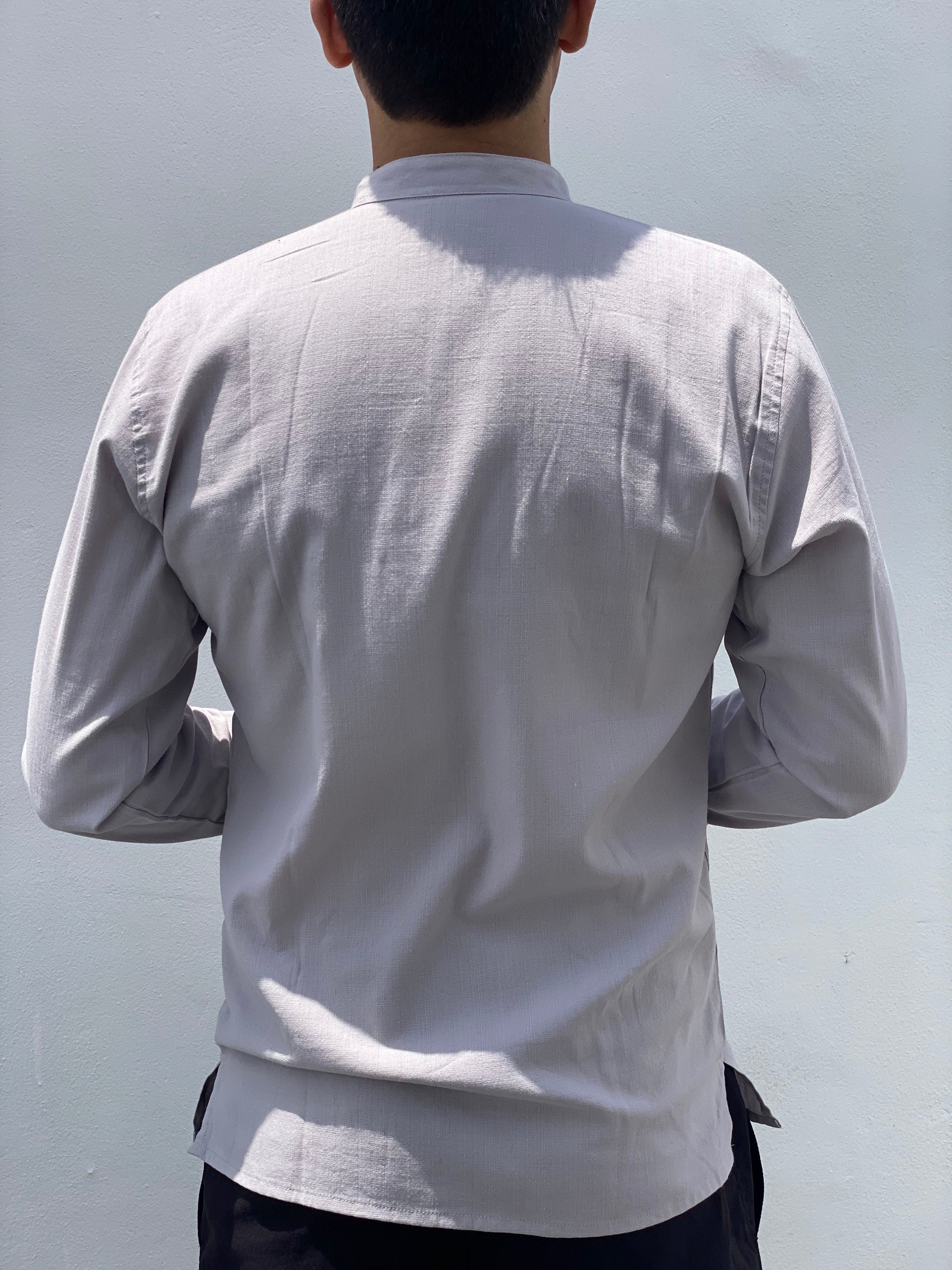 Men Mandarin Collar Shirt / Mandarin Collar Blouse / Mandarin Collar Men / Collar Blouse ...