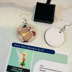 Gus Gus the Mouse From Cinderella Sublimation Earrings Handmade ...