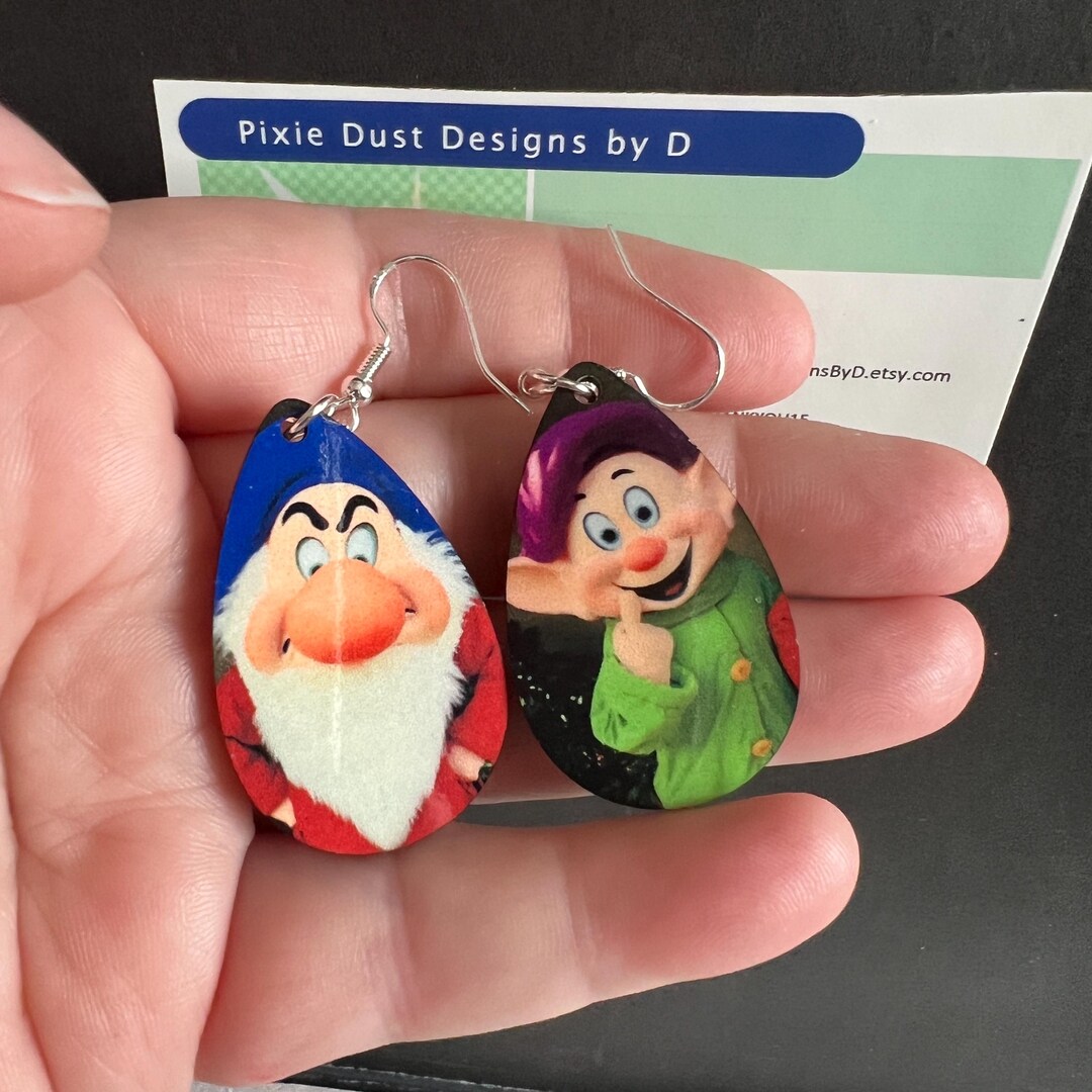 Grumpy & Dopey Dwarf Earrings | Handmade Disney-inspired Jewelry - Etsy