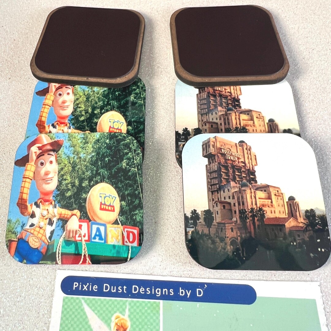 Disney Park Photo Magnet: Toy Story Land Sign With Woody or Tower of ...