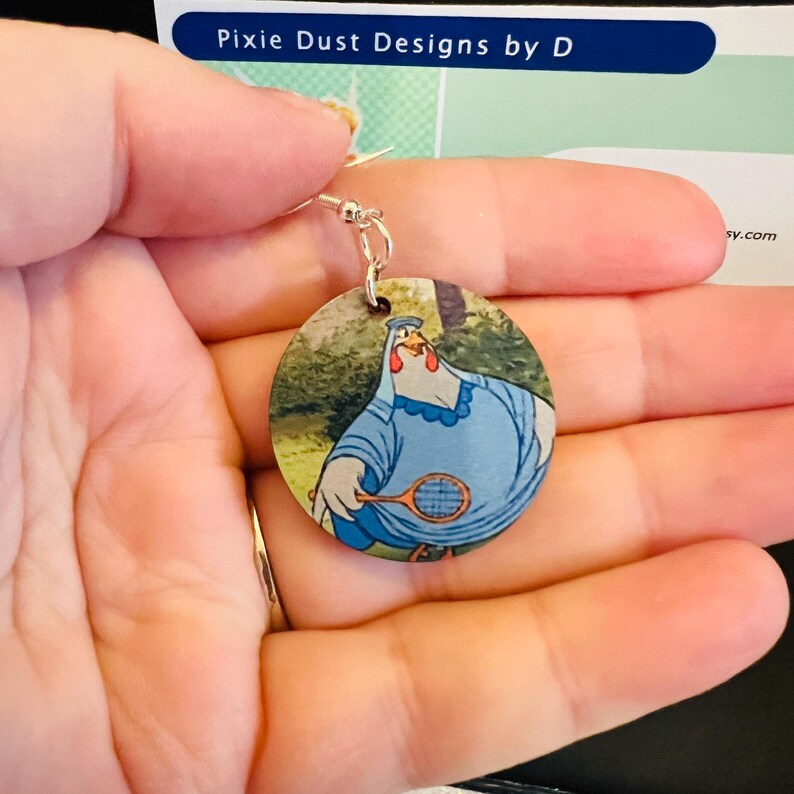 Robin Hood Animated Inspired Jewelry: Lady Kluck Earrings Sterling ...