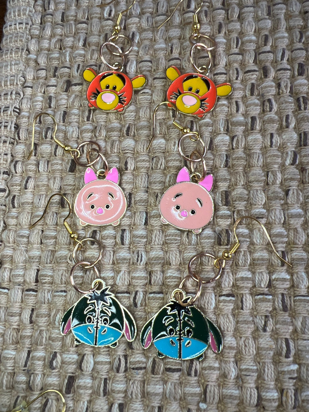 Set of 3 Character Earrings Gold Cosplay Jewelry Disney - Etsy