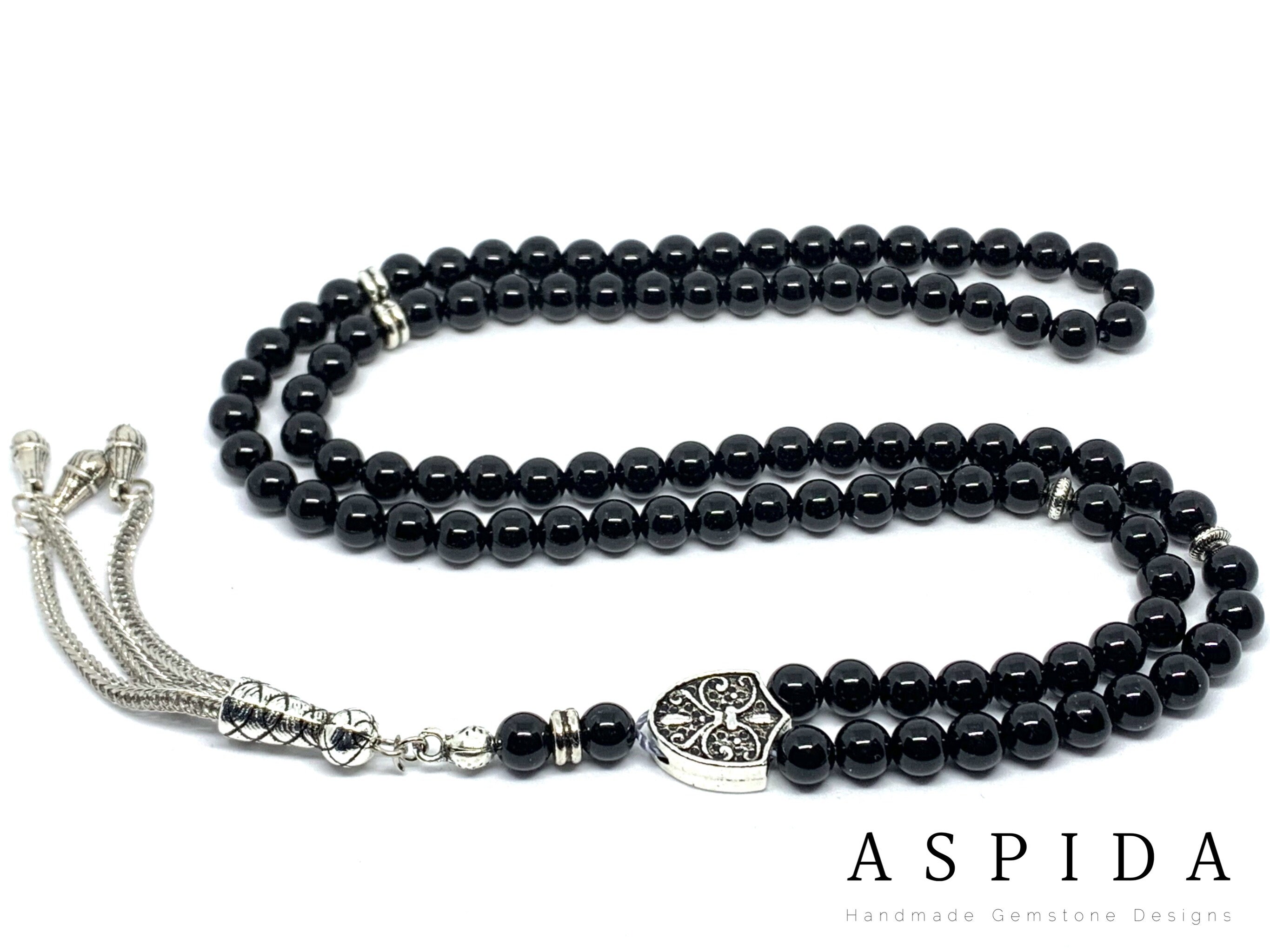 Real Onyx Gemstone, Islamic Prayer 99 Beads, Tasbih, Tesbih, Misbaha ...