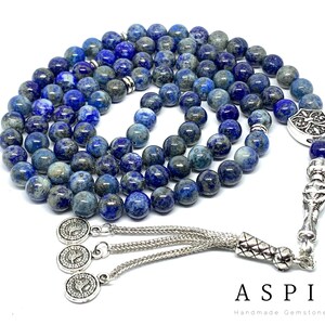 Real Lapis Lazuli Gemstone, Islamic Prayer 99 Beads, Tasbih, Tesbih ...