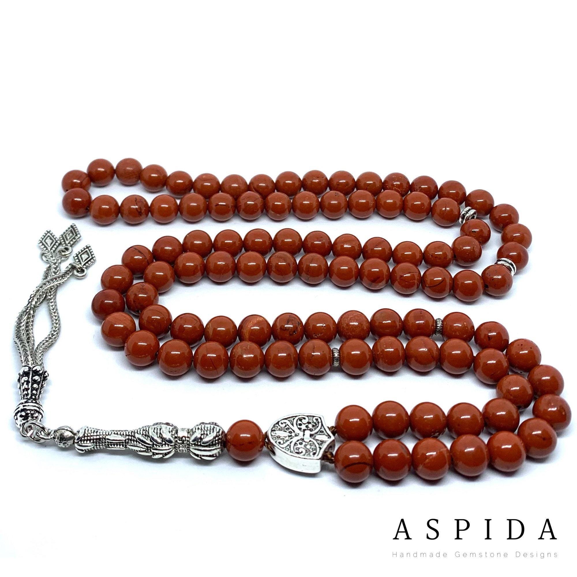 Real Jasper Gemstone, Islamic Prayer 99 Beads, Tasbih, Tesbih, Misbaha ...