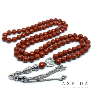 Real Jasper Gemstone, Islamic Prayer 99 Beads, Tasbih, Tesbih, Misbaha ...