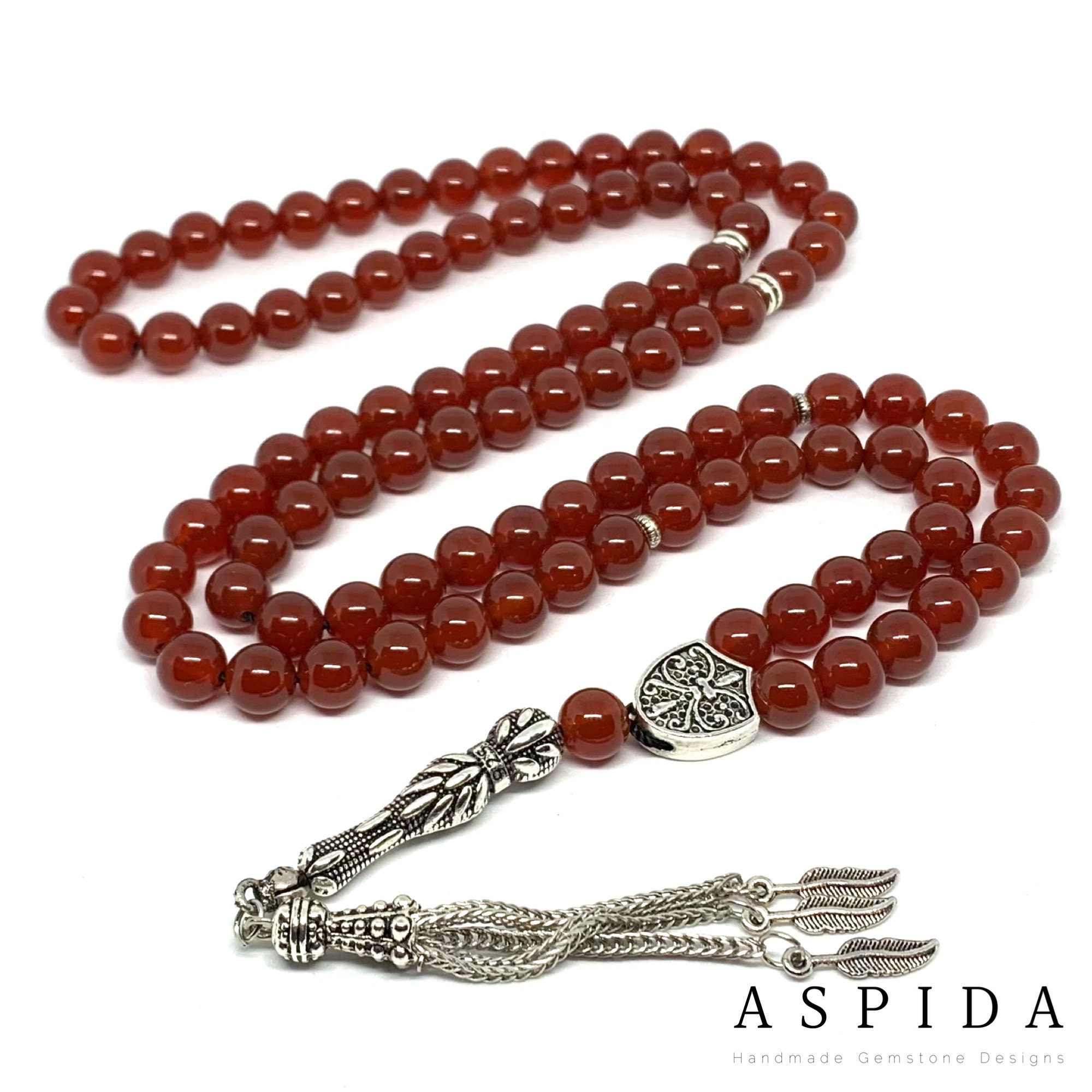 Real Agate Gemstone Islamic Prayer 99 Beads Tasbih Tesbih Misbaha Tasbeeh Sibha Rosary Tasbih 99 Tasbih Personalized 8 Mm Premium Etsy