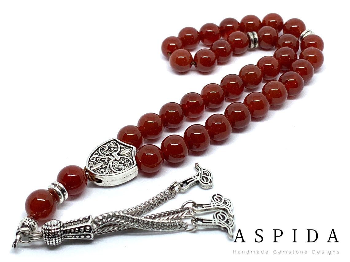 Real Yemen Agate Akik Gemstone Islamic Prayer 33 Tasbih | Etsy