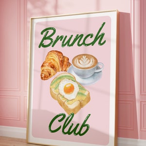 Brunch Club Print, A3 A4, & A5, Art Print, Tiktok, Type Poster Graphic ...