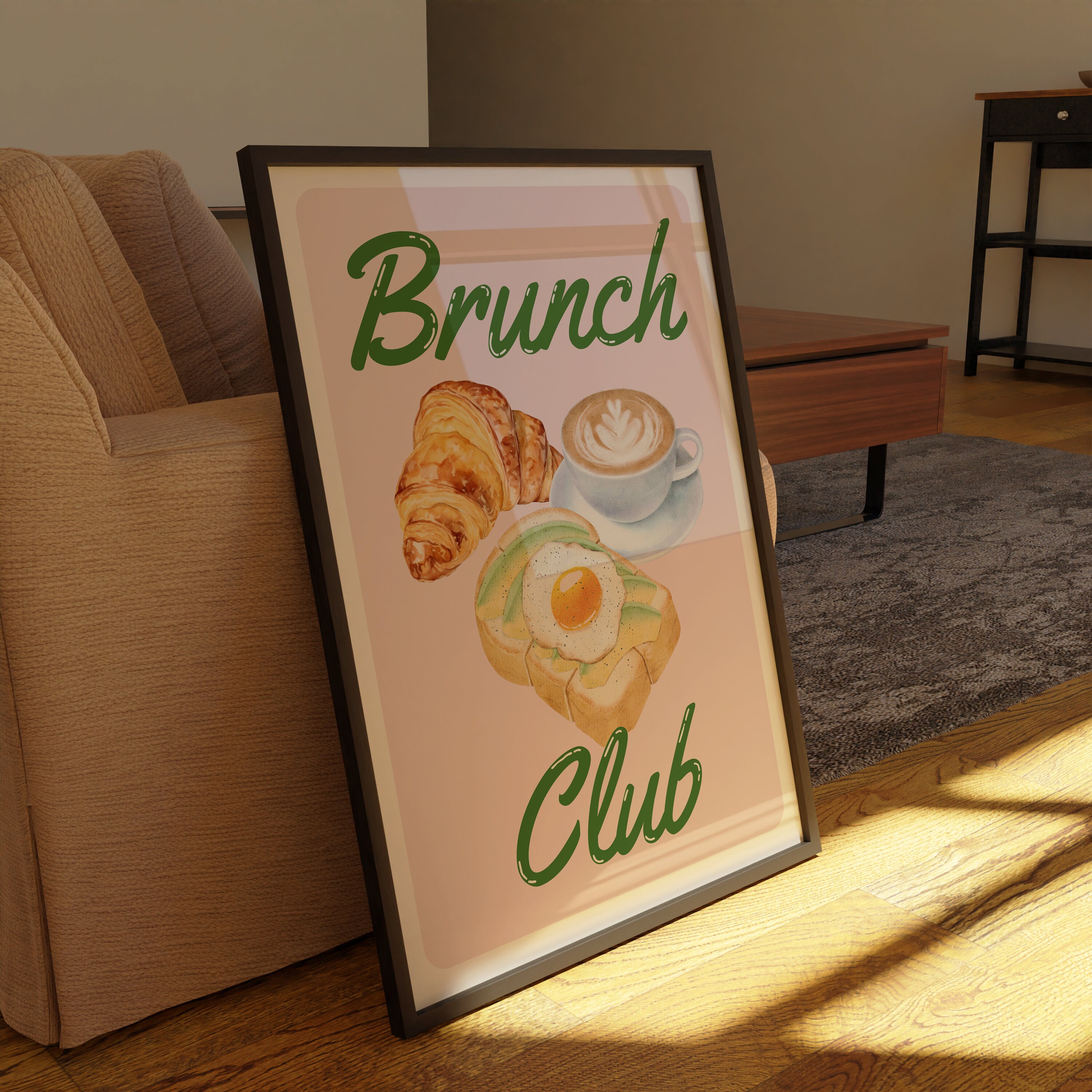 Brunch Club Print, A3 A4, & A5, Art Print, Tiktok, Type Poster Graphic ...