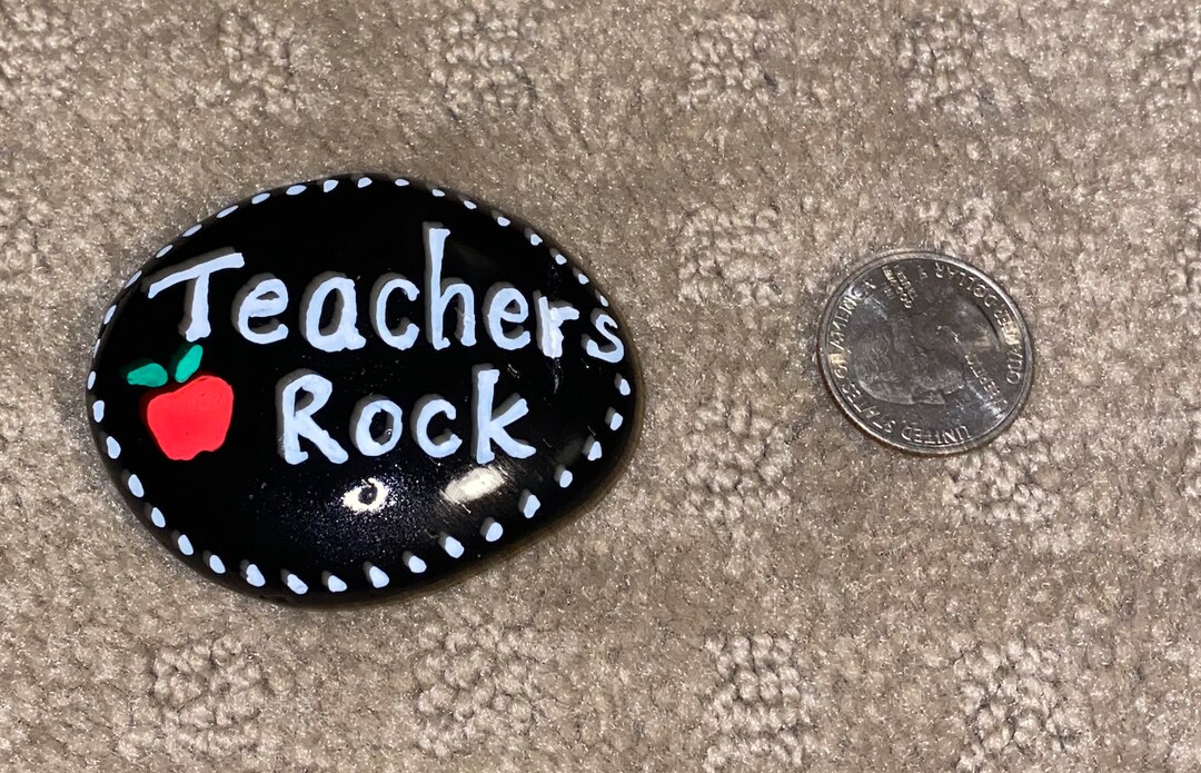 Teachers Rock Hand Painted Rock Teacher Appreciation Week - Etsy