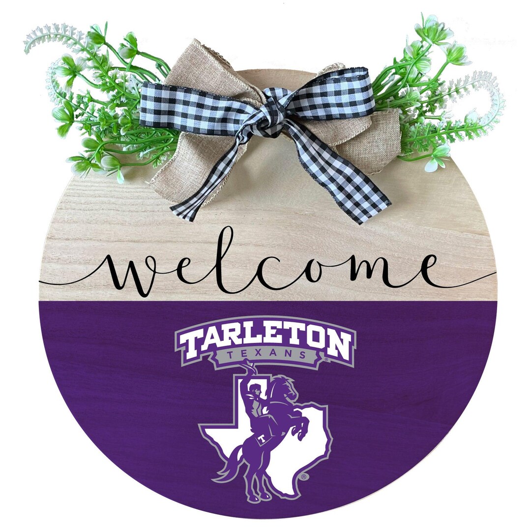 Tarleton State University Wooden Wreath Welcome Sign 11.75" Diameter ...