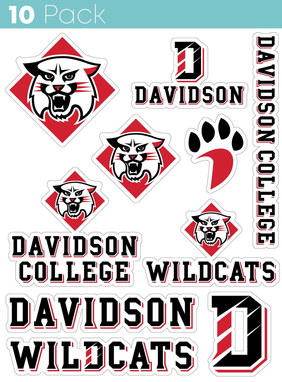 Davidson College 10 Pack Sticker - officially Licensed Decals - Etsy