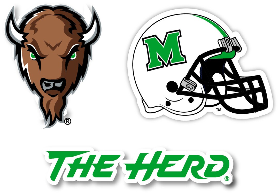 Marshall Thundering Herd Vinyl Decal Sticker 3 Pack 4-inch Each - Etsy