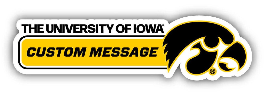 Iowa Hawkeyes 4-inch Wide Customizable Vinyl Decal Sticker - Etsy