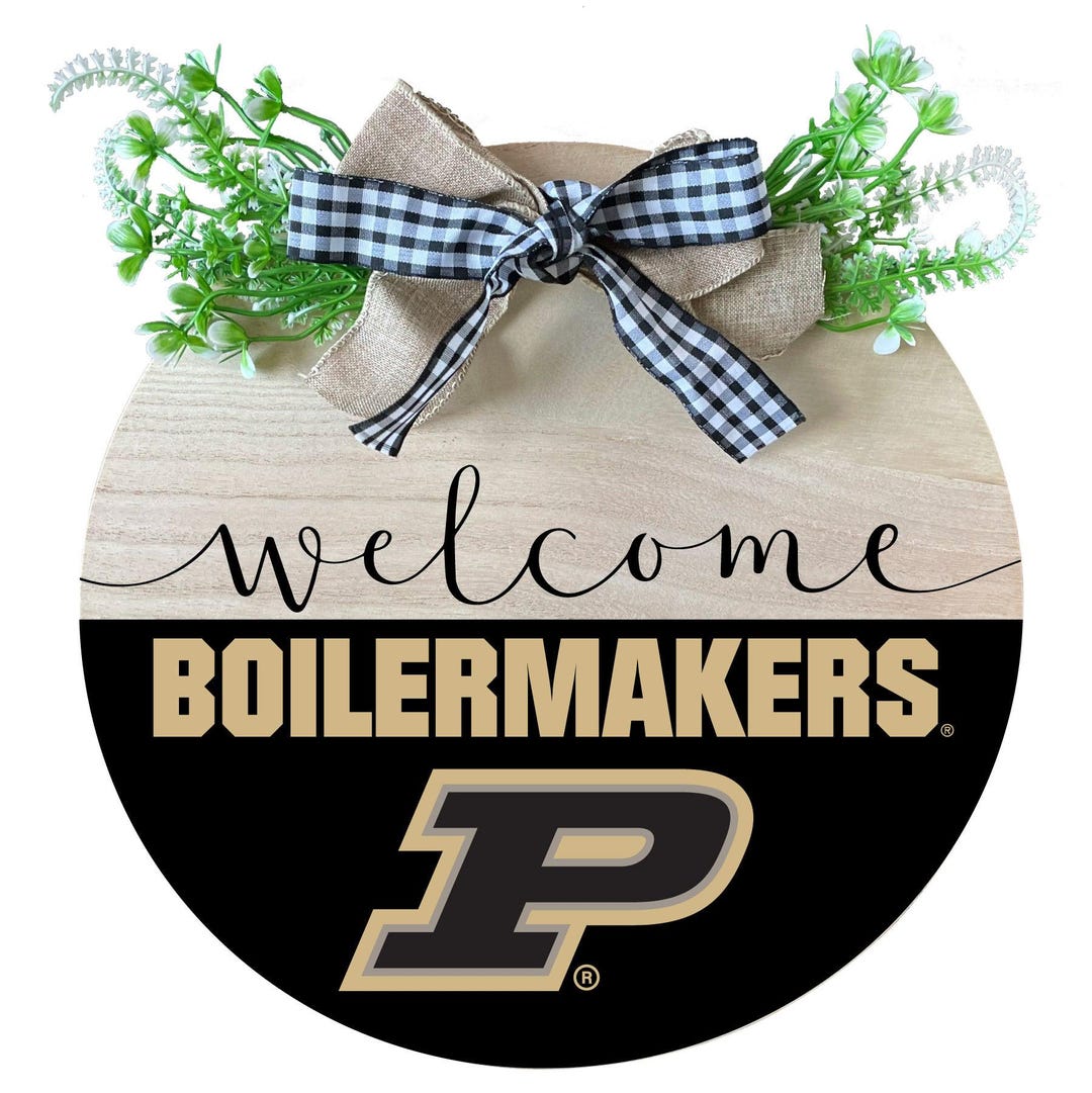 Purdue Boilermakers Wooden Wreath Welcome Sign 11.75" Diameter ...