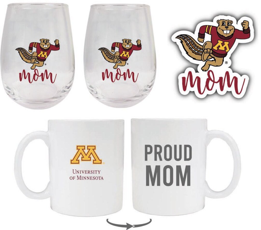 Minnesota Gophers Collegiate Mom Gift Set - Decal, Coffee Mug, Stemless ...