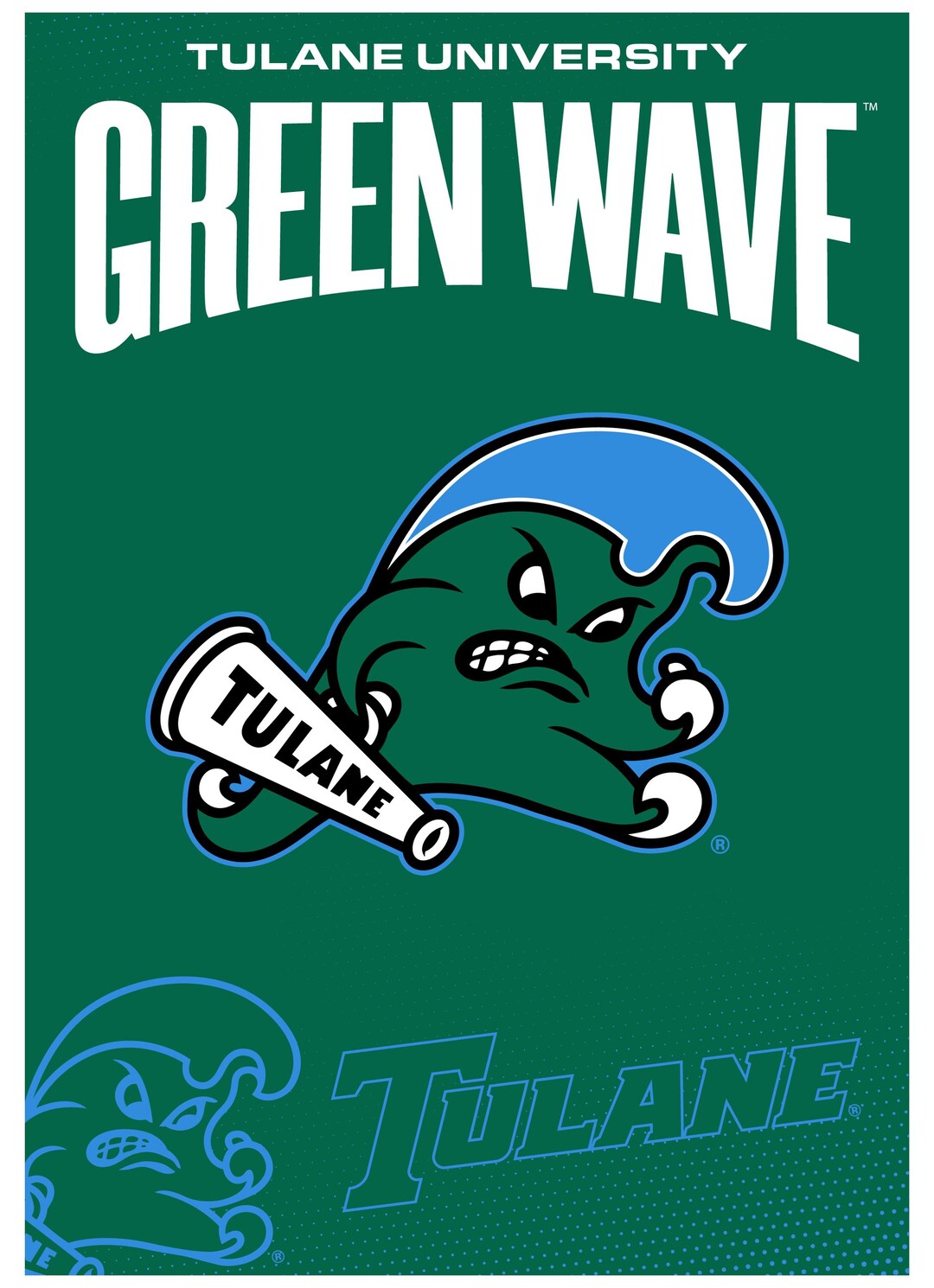 Tulane University Green Wave Officially Licensed College Poster ...