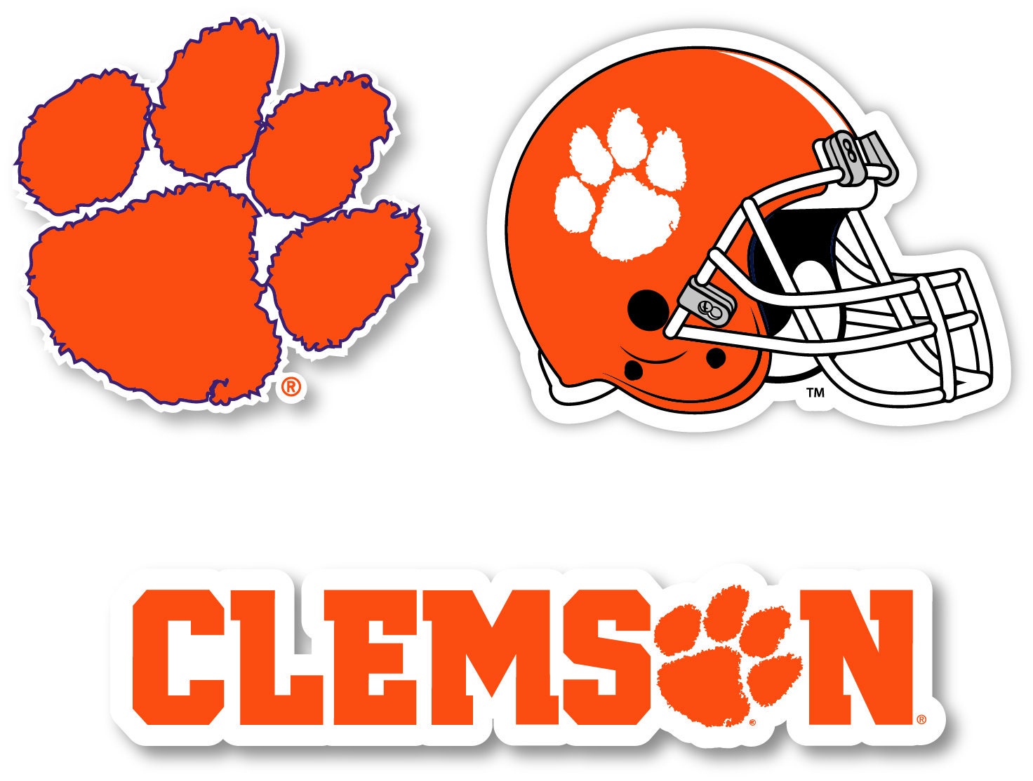 Clemson Tigers Vinyl Decal Sticker 3 Pack 4-inch Each - Etsy UK