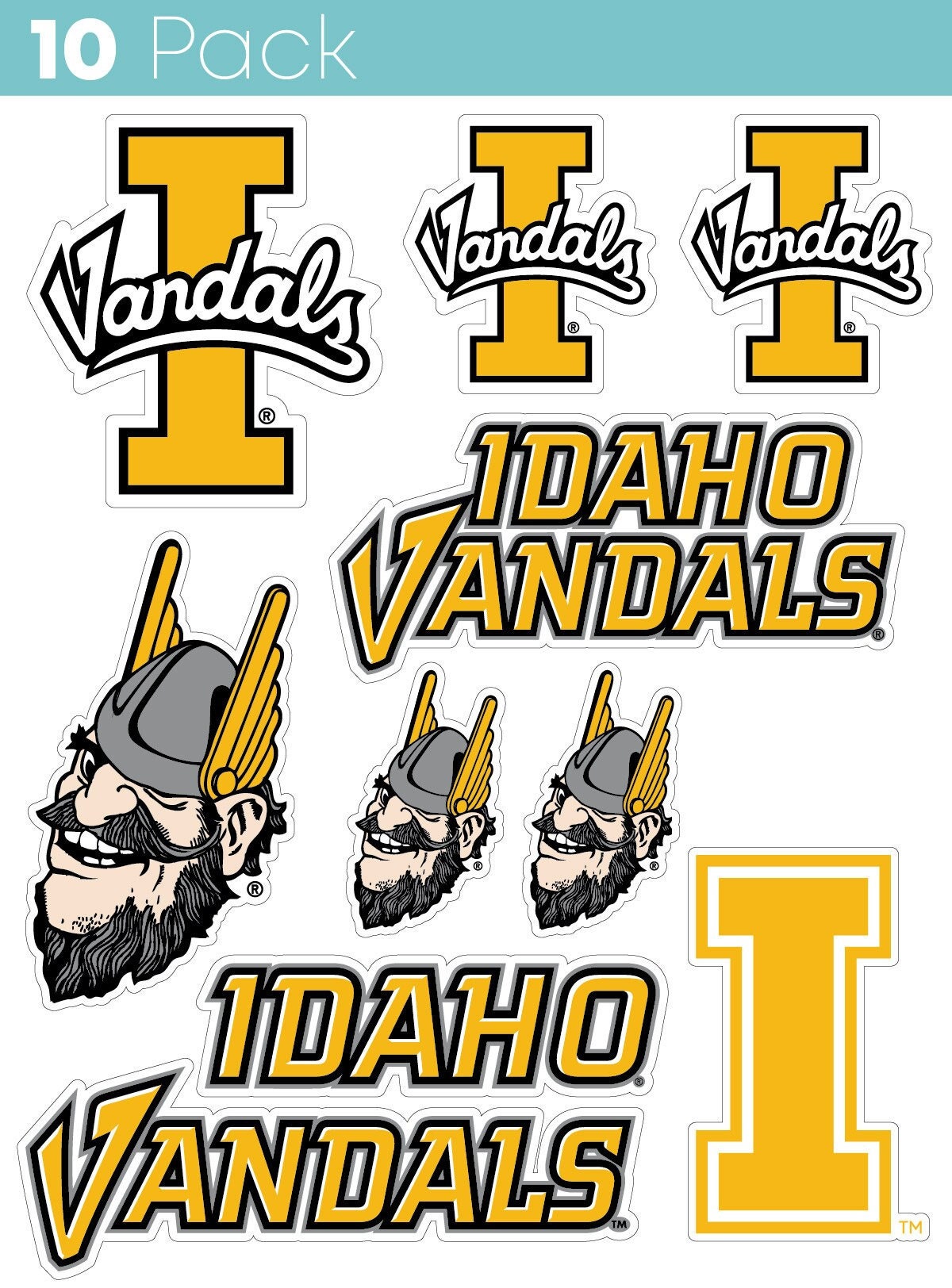 Idaho Vandals 10 Pack Collegiate Vinyl Decal Sticker - Etsy