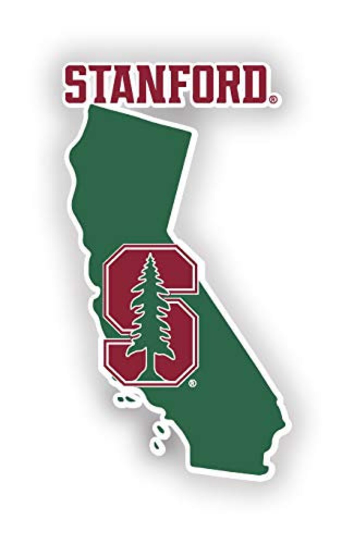 Stanford University 4 Inch State Shape Vinyl Decal Sticker - Etsy