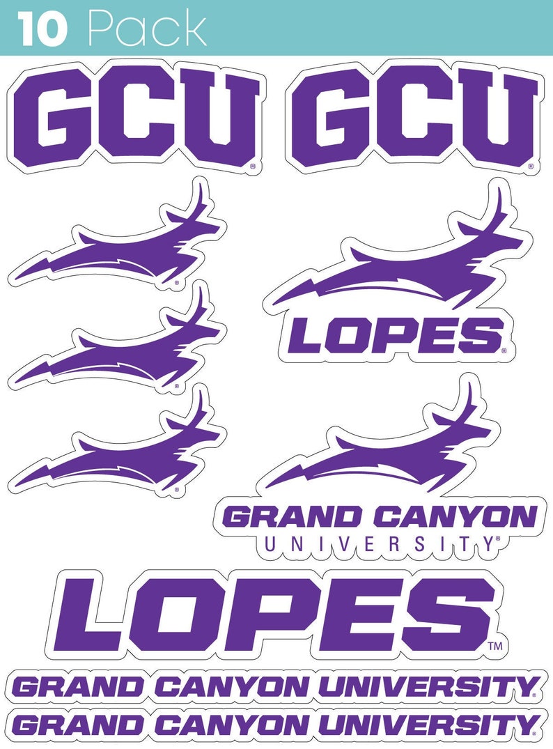 Grand Canyon University Lopes 10 Pack Collegiate Vinyl Decal Sticker - Etsy