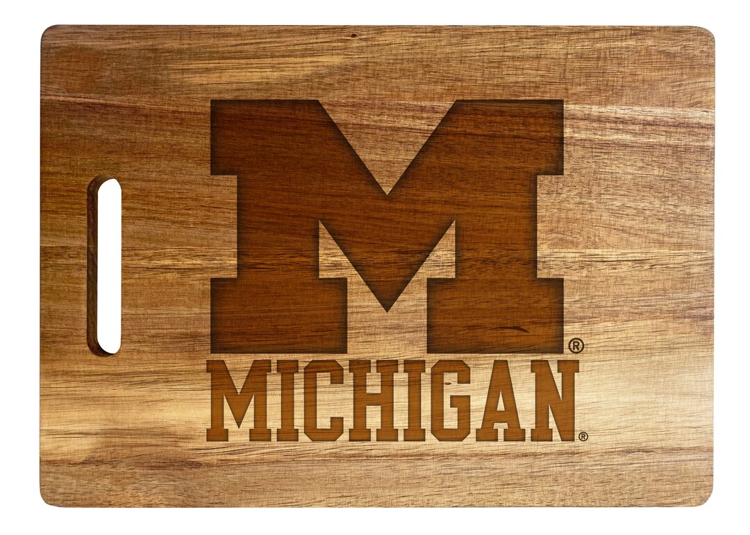 Michigan Wolverines Engraved Wooden Cutting Board 10" X 14" Acacia Wood ...