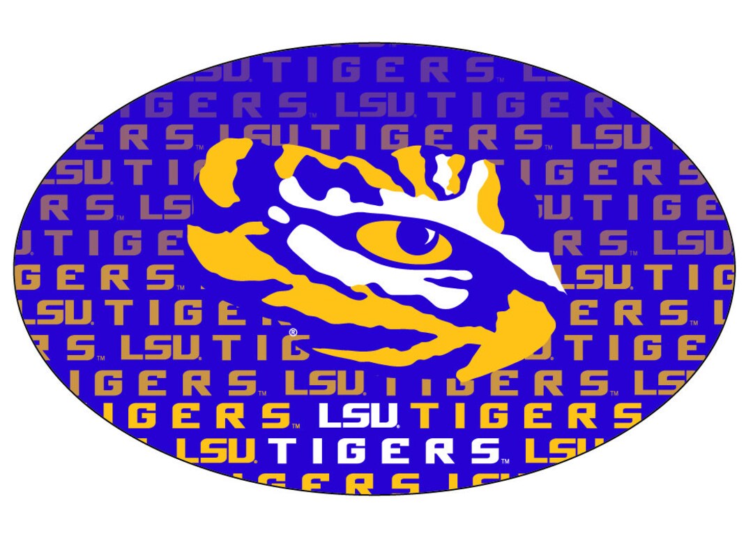 LSU Tigers Pattern Oval Magnet - Etsy