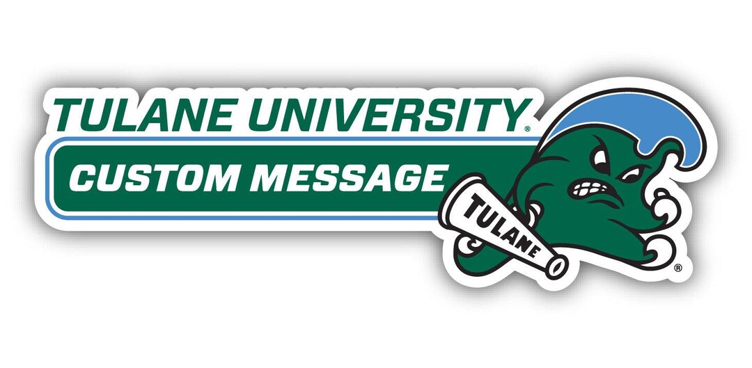 Tulane University Green Wave 4-inch Wide Customizable Vinyl Decal ...