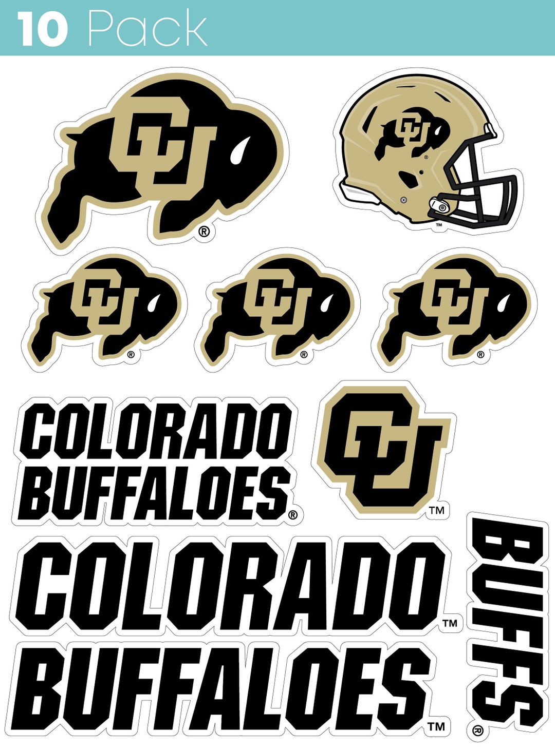 Colorado Buffaloes 10 Pack Sticker - officially Licensed Decals - Etsy