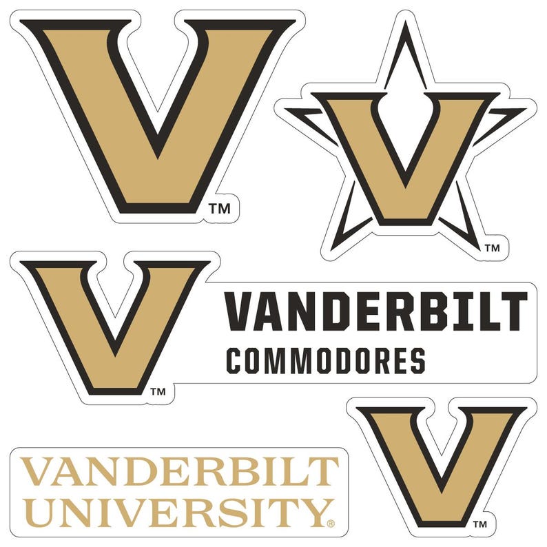 Vanderbilt University Officially Licensed College Sticker Multipack ...