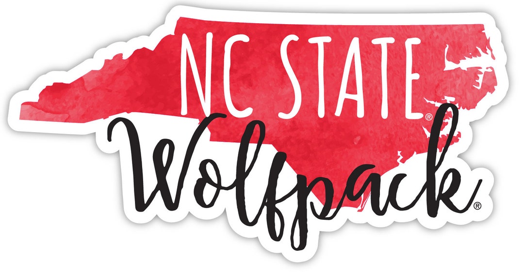 NC State Wolfpack Vinyl Sticker - Watercolor State Design - Etsy