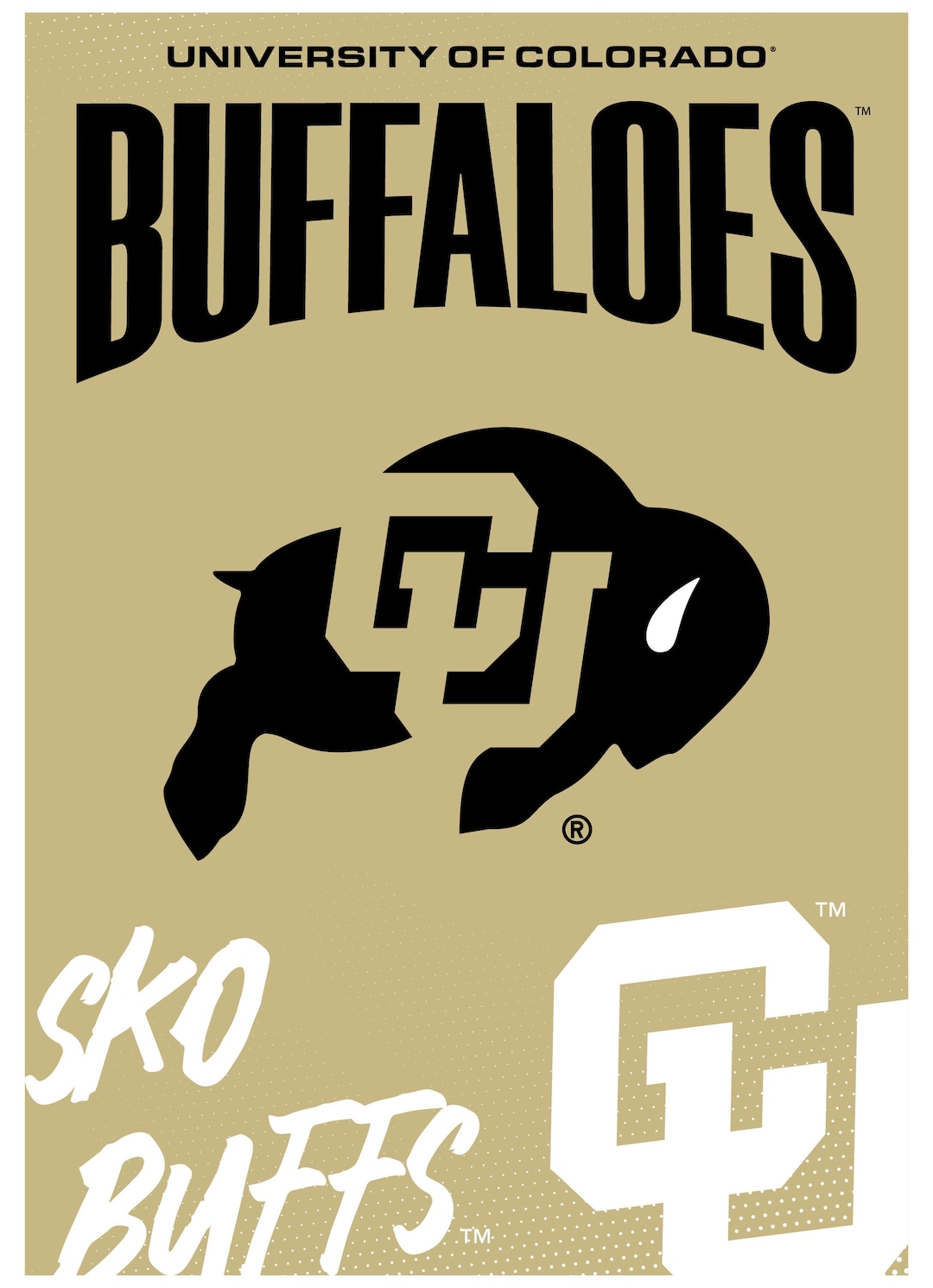 Colorado Buffaloes Officially Licensed College Poster – Gradient or ...