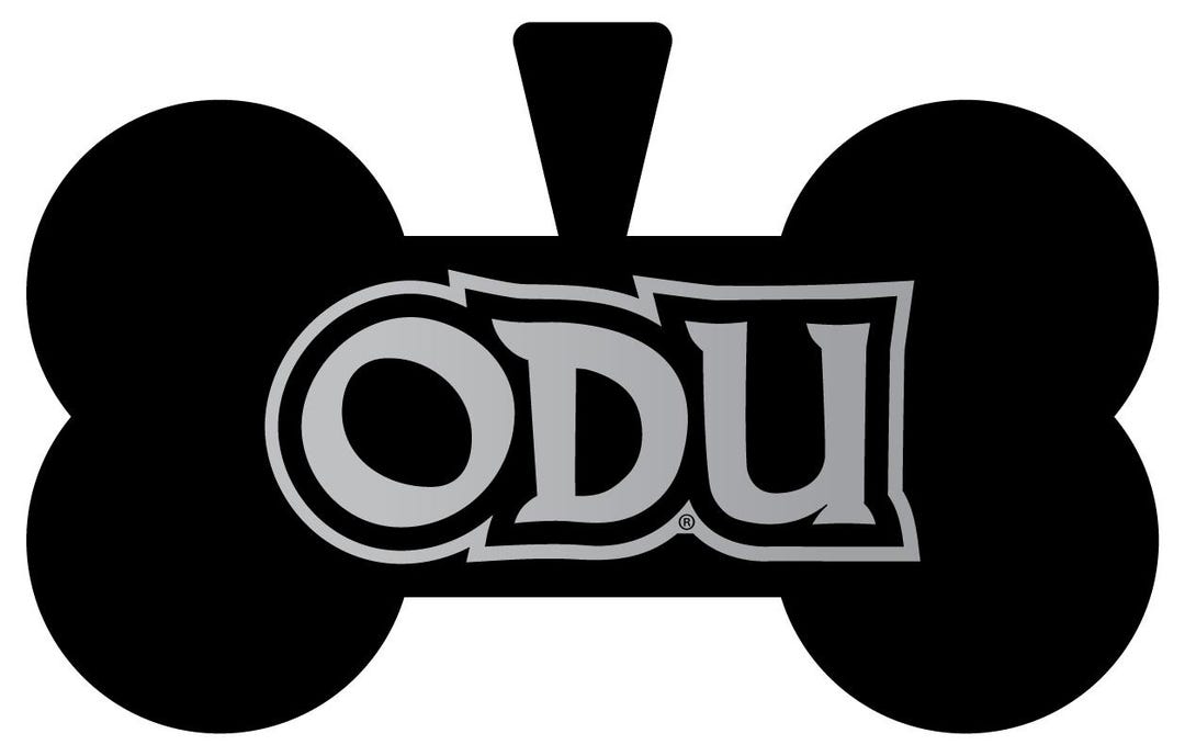 Old Dominion Monarchs Dog Tag Matte Black Bone-shaped Engraved ...