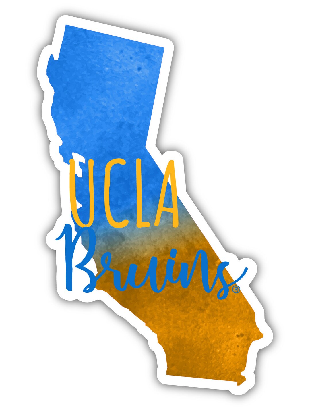 UCLA Bruins Vinyl Sticker Watercolor State Design - Etsy