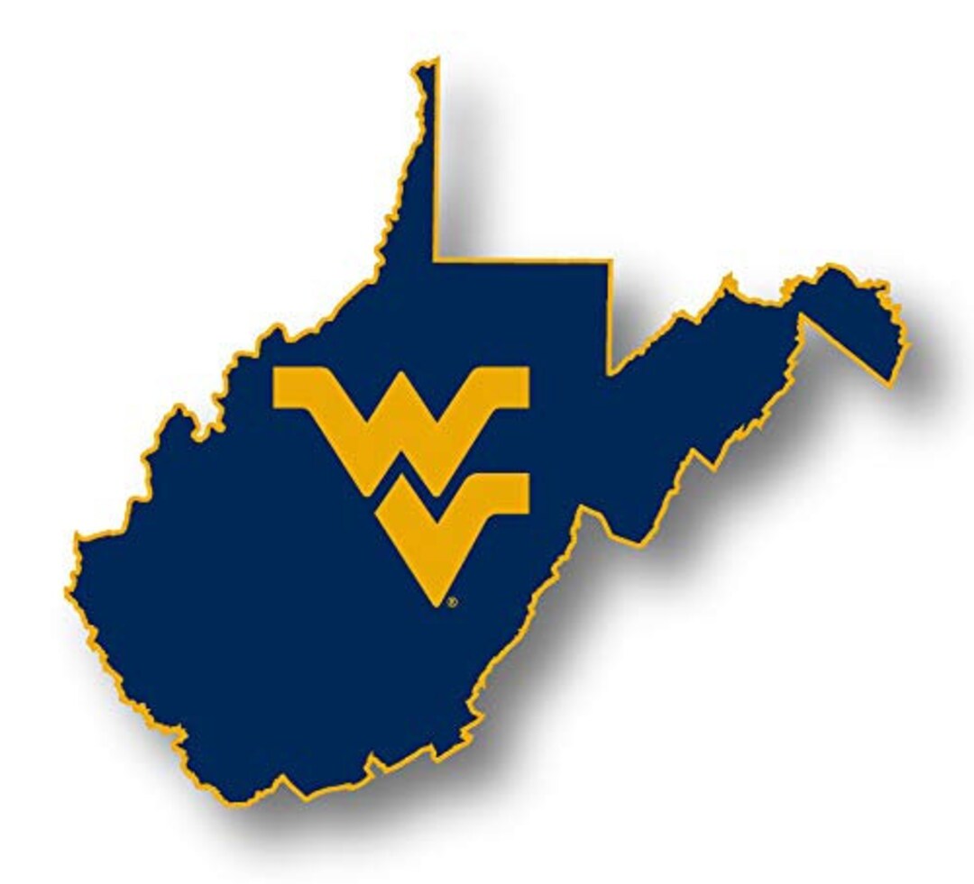 West Virginia Mountaineers 4 Inch State Shape Vinyl Decal Sticker - Etsy