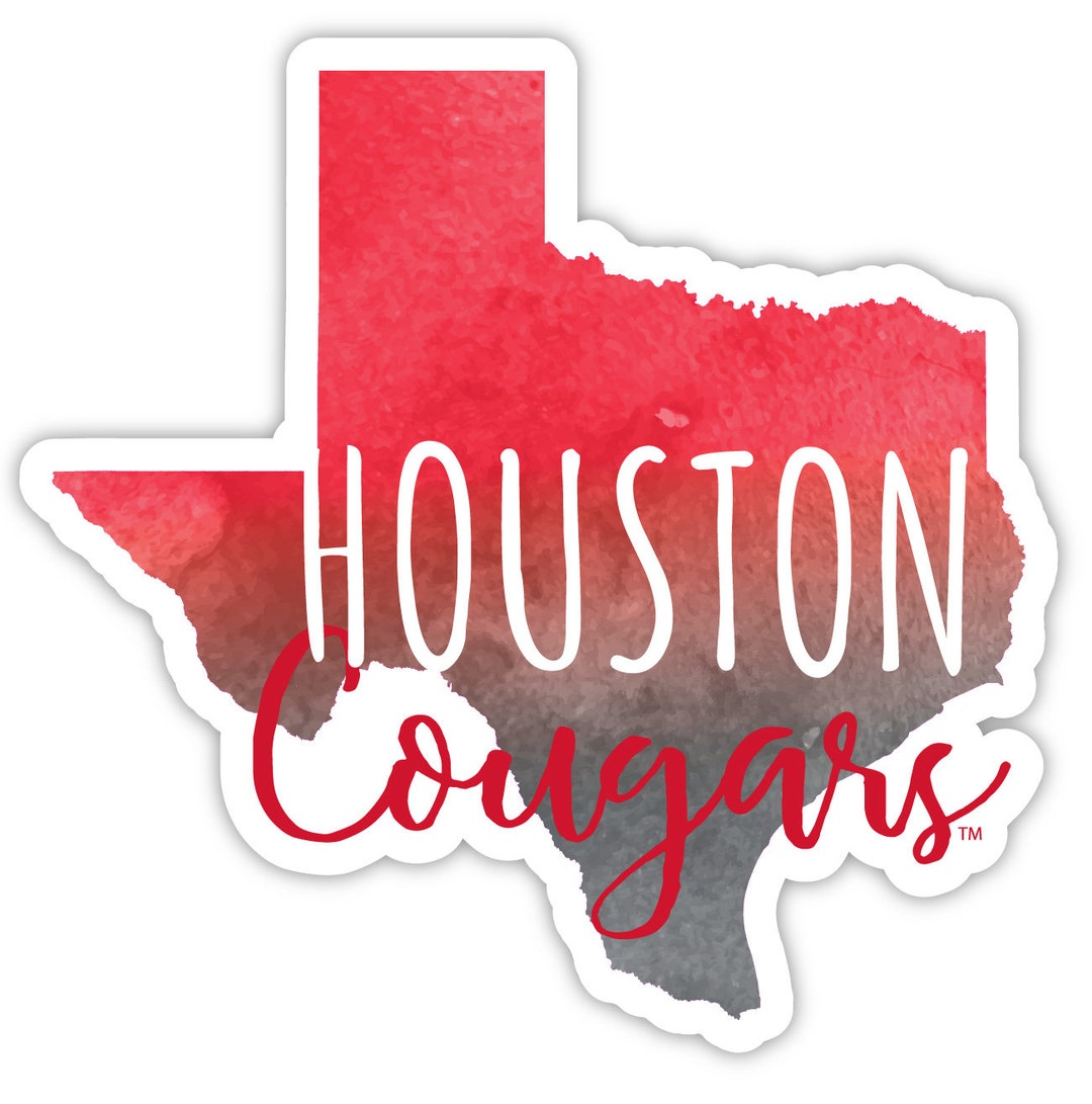 University of Houston Vinyl Sticker - Watercolor State Design - Etsy