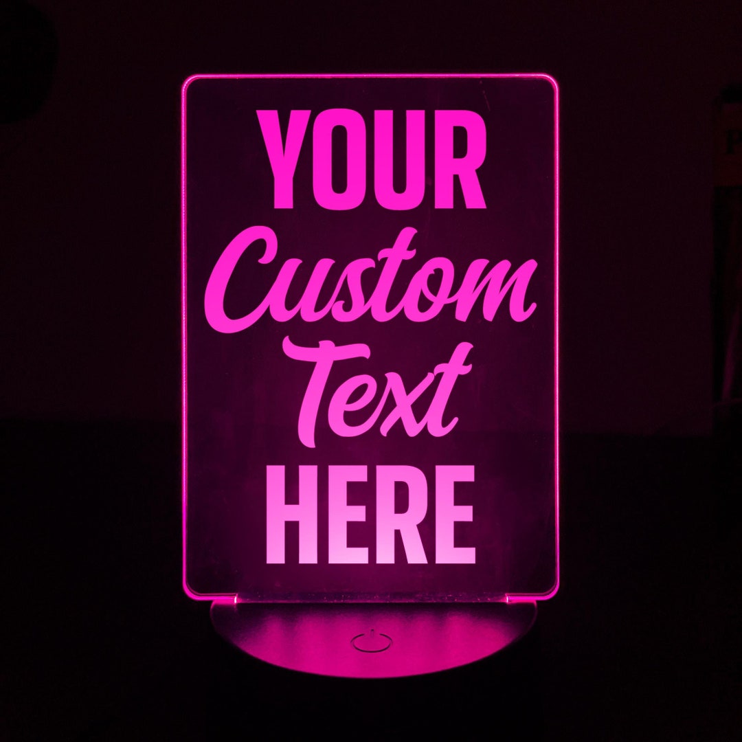 Custom Personalized Acrylic Color Changing LED Night Light With Remote ...