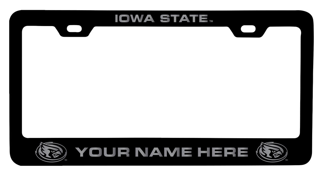 Iowa State Cyclones Engraved Metal License Plate Frame Customizable ...