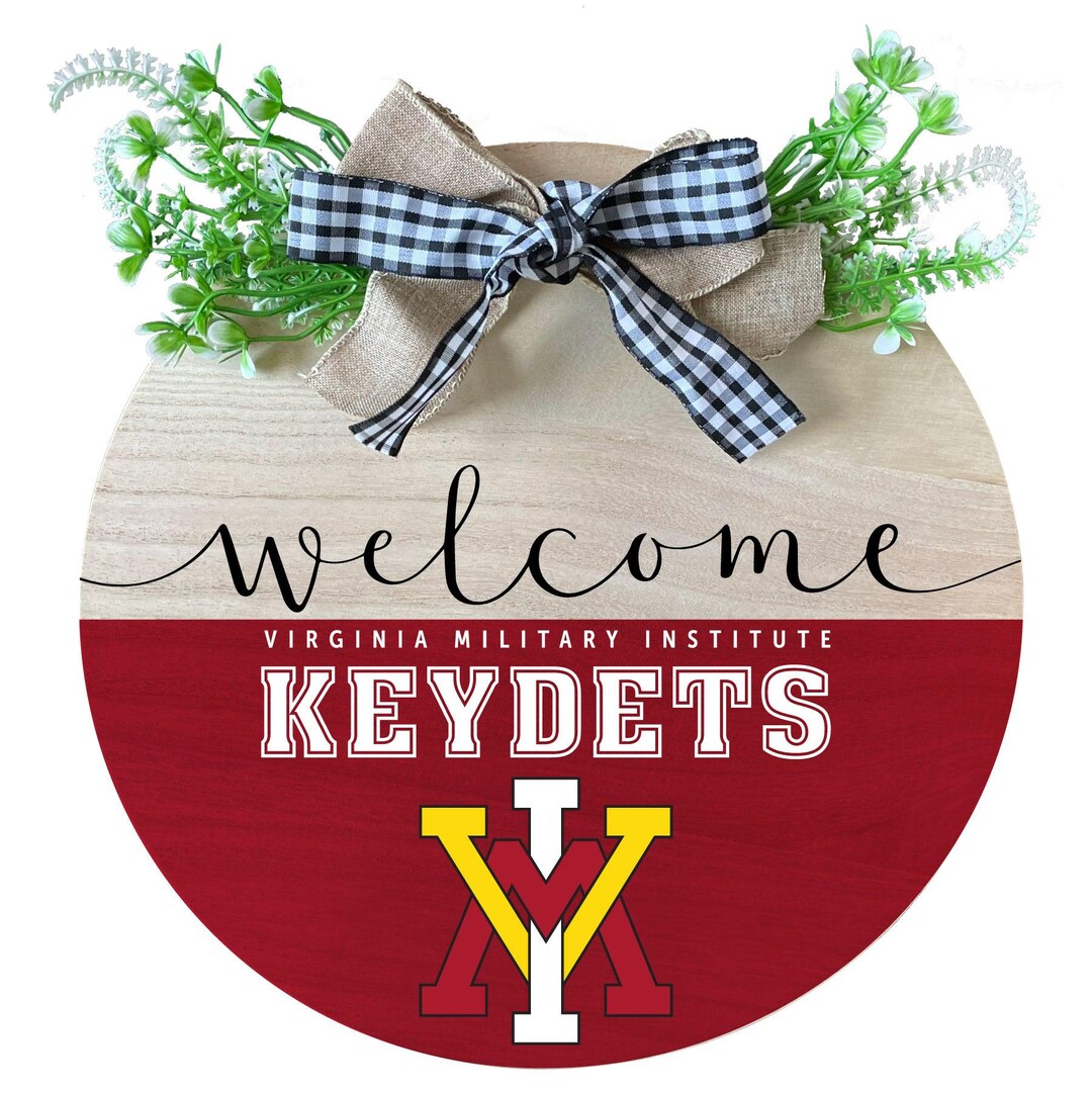 VMI Keydets Wooden Wreath Welcome Sign 11.75" Diameter Officially ...