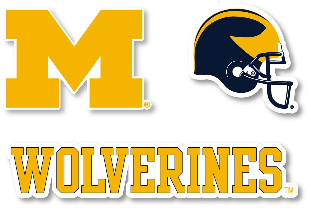 Michigan Wolverines Set of 3 Stickers - 4 Inches Each - Etsy