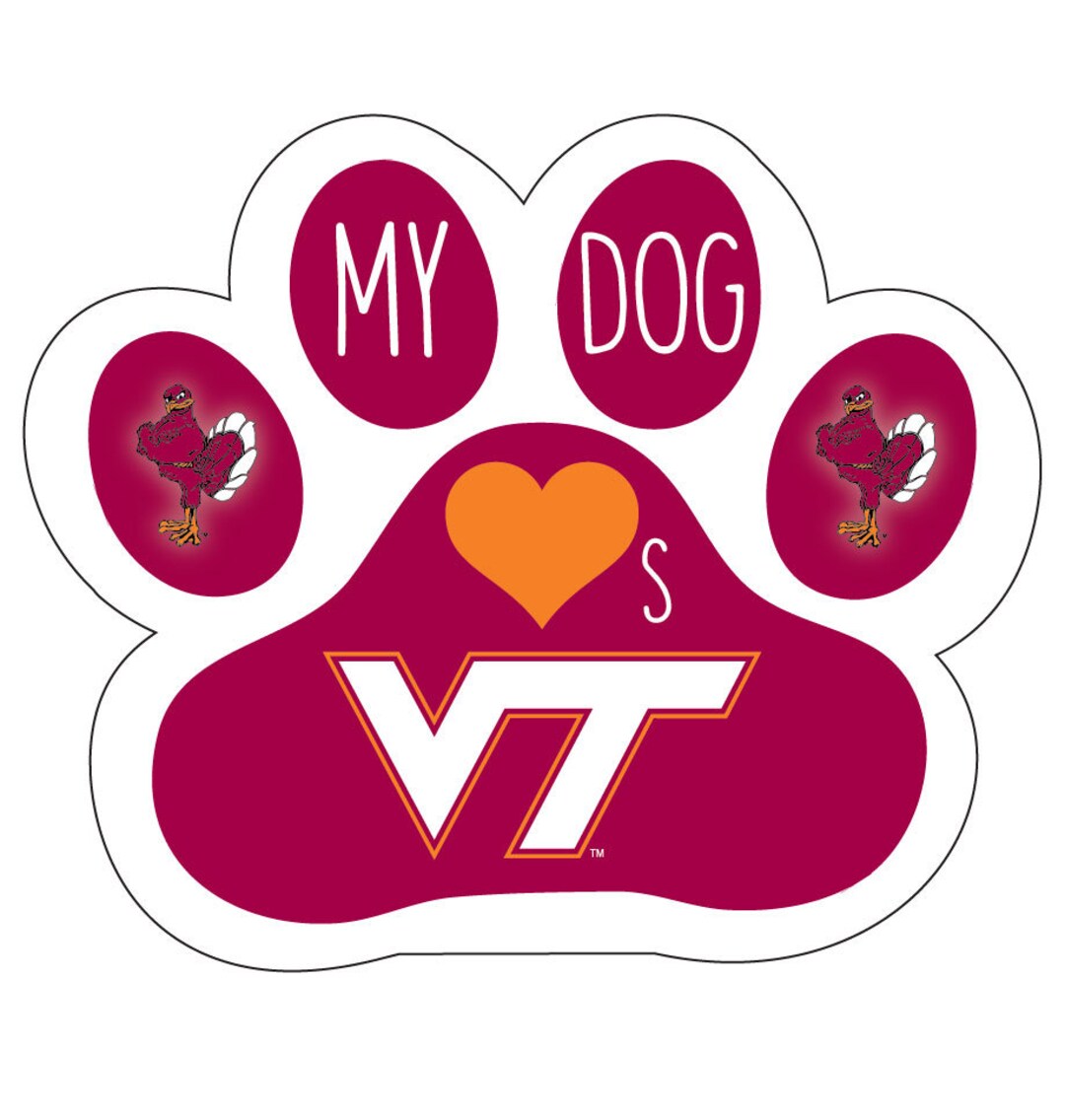 Virginia Tech Hokies Dog Paw Sticker - Officially Licensed Decal - Etsy