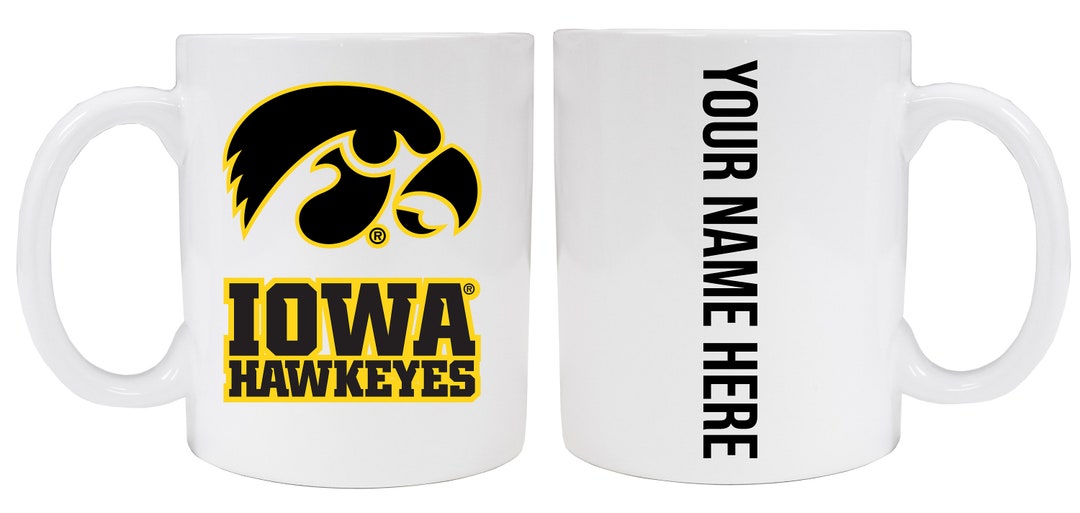 Iowa Hawkeyes 8 Oz Ceramic Mug With Customizable Name on the Back - Etsy
