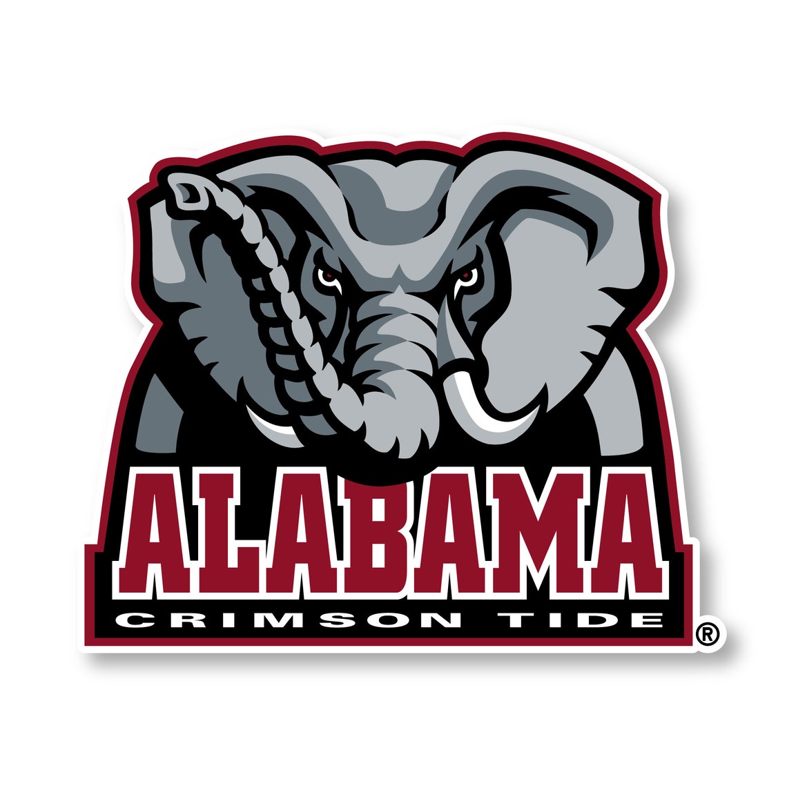Alabama Crimson Tide Vinyl Mascot Decal Sticker Officially Licensed - Etsy