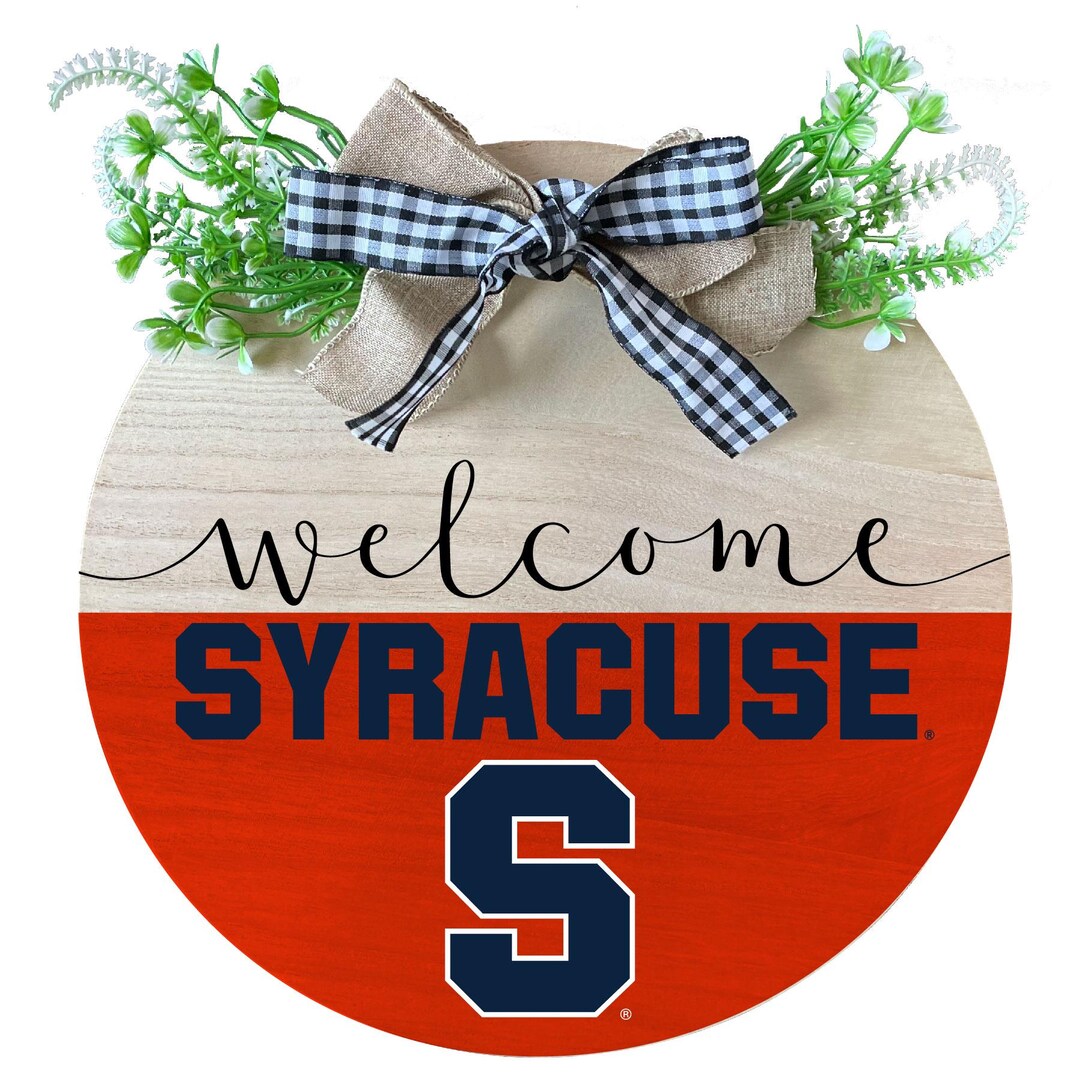 Syracuse Orange Wooden Wreath Welcome Sign 11.75" Diameter Officially ...