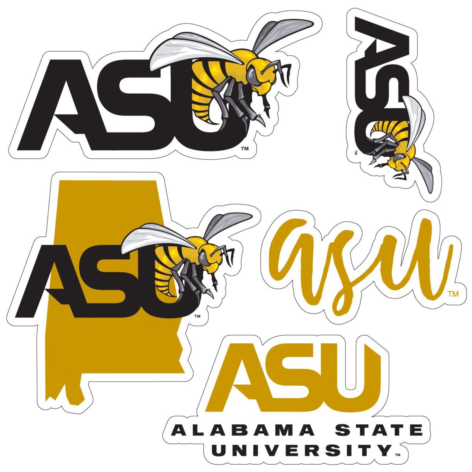 Alabama State University Officially Licensed College Sticker Multipack ...
